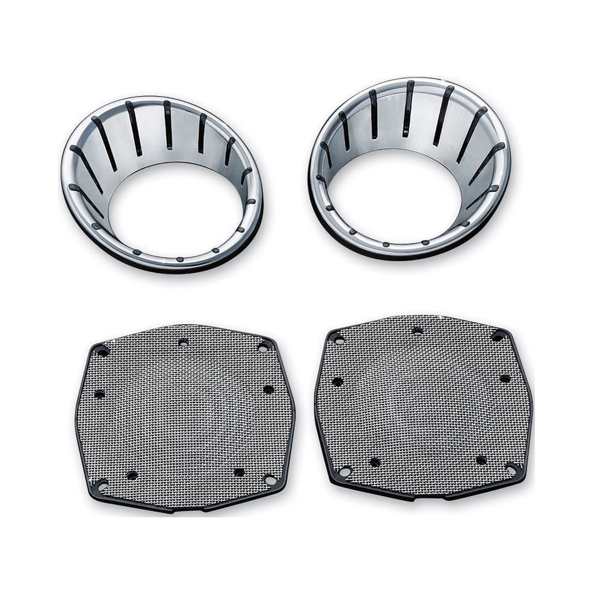 Kuryakyn Chrome LED Speaker Bezels Lights Harley Touring Batwing ...