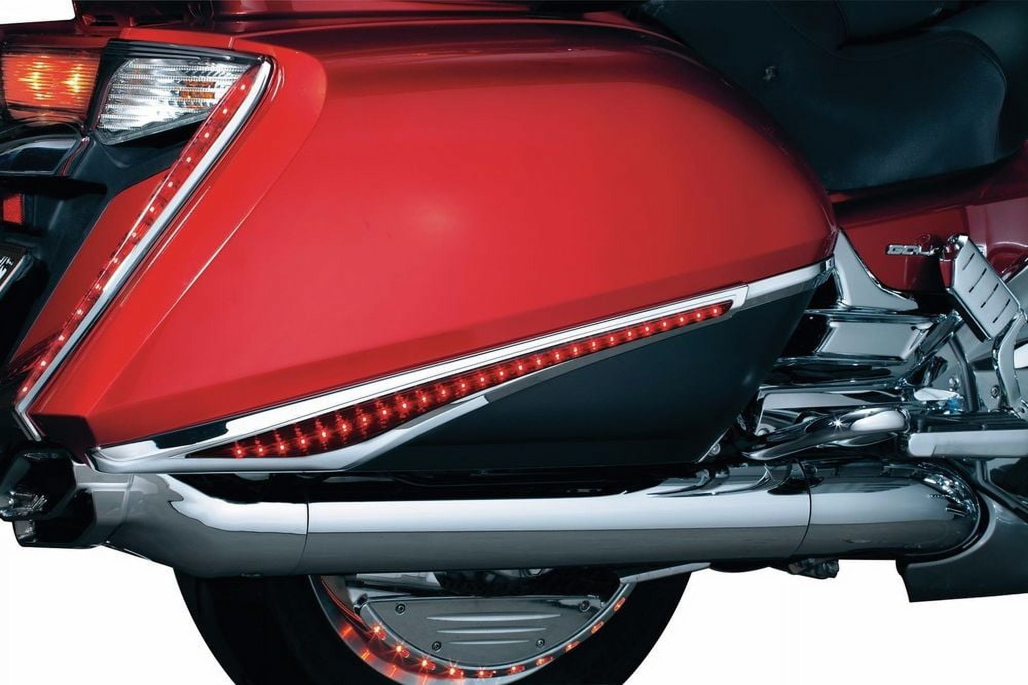 Kuryakyn Chrome Red LED Saddlebag Accent Swoops Cover Trim Honda ...