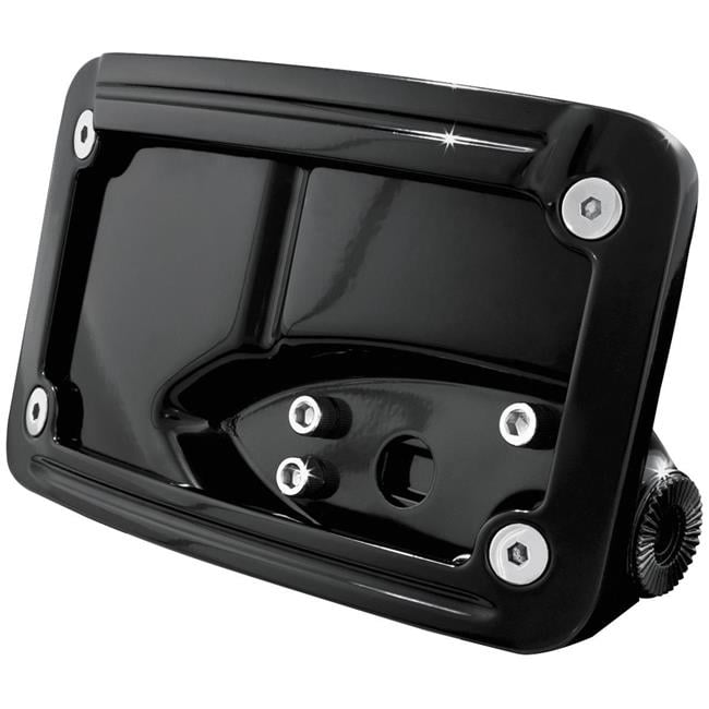 Kuryakyn Curved Horizontal Side-Mount Black License Plate Holder (3125 ...