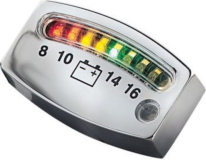Kuryakyn LED Battery Gauge, Chrome - Walmart.com