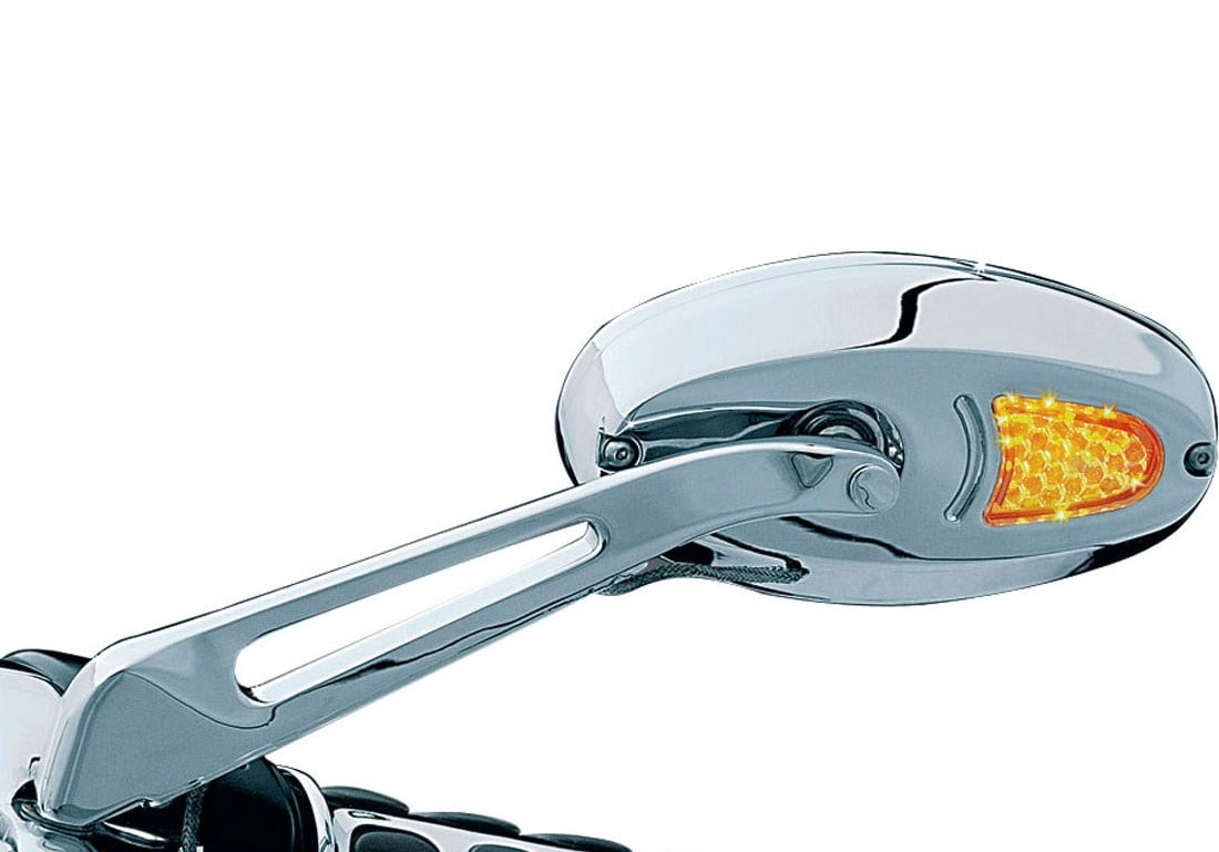 Kuryakyn Integrated Turn Signal Flat Glass Chrome Mirrors (1431 ...