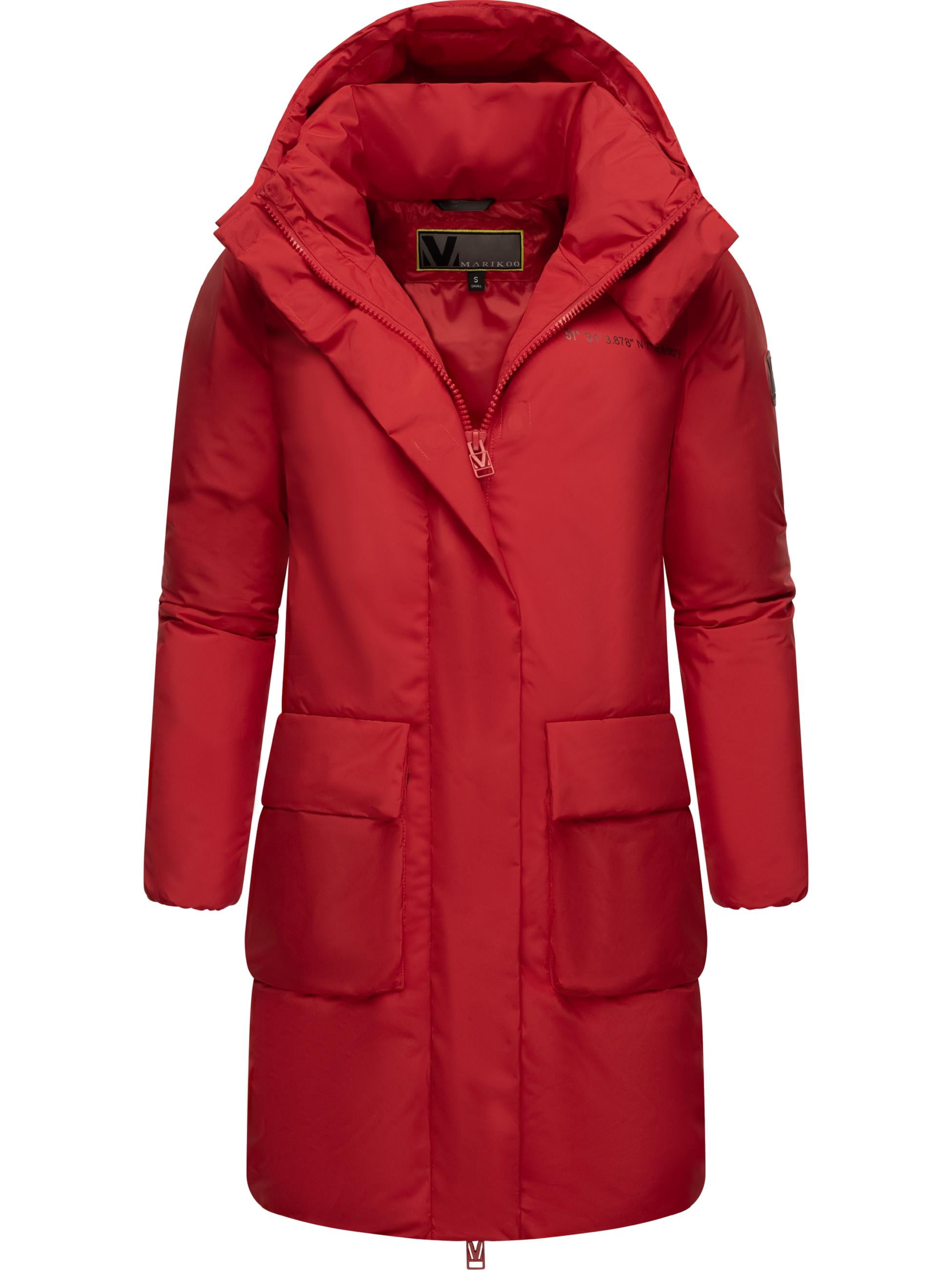 Marikoo Women's Mid-Length Winter Coat with Hood - Weather-Resistant ...