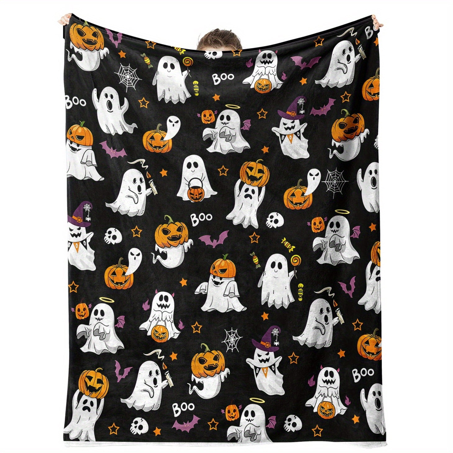 Kuscheln Halloween Blanket, Spooky Ghost Pumpkin Bat Fleece Throw ...