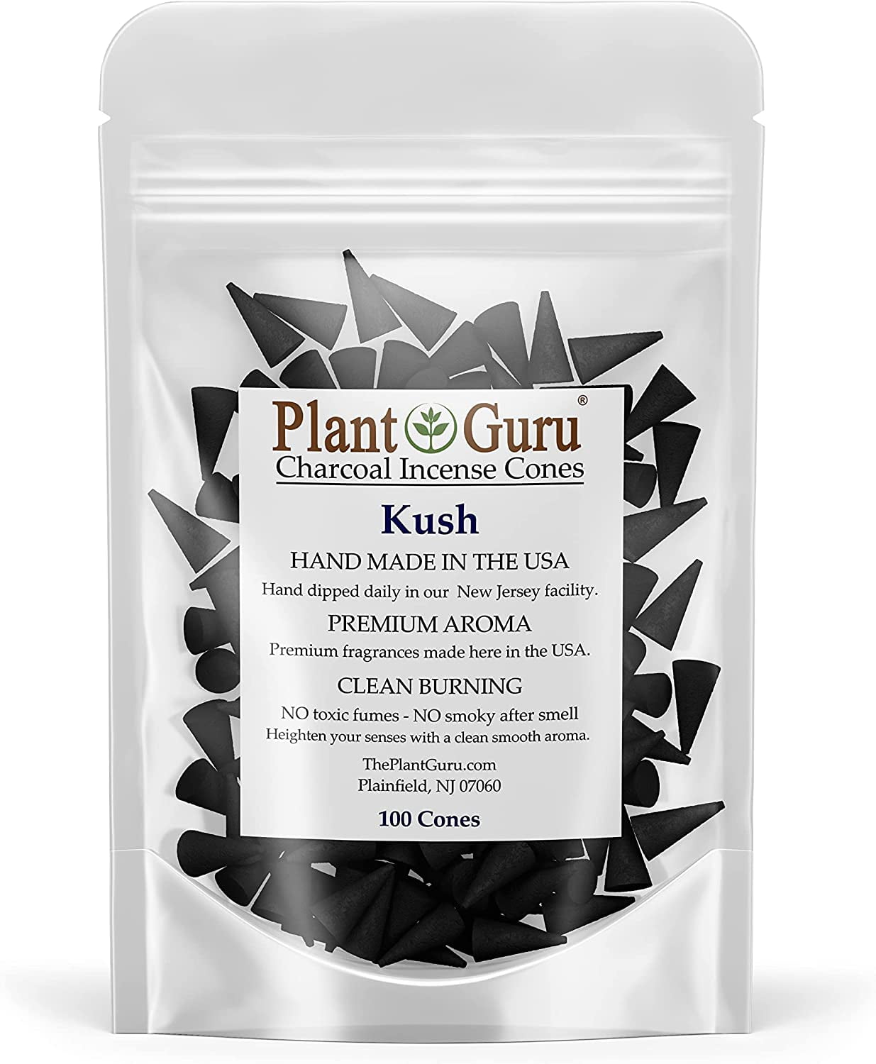 Kush Charcoal Incense Cones 1" TOPFLOW - 100 Pack - Natural Scented ...
