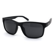 Men's Kush Sunglasses Dark Black Lens Square Flat Top Frame Shiny ...