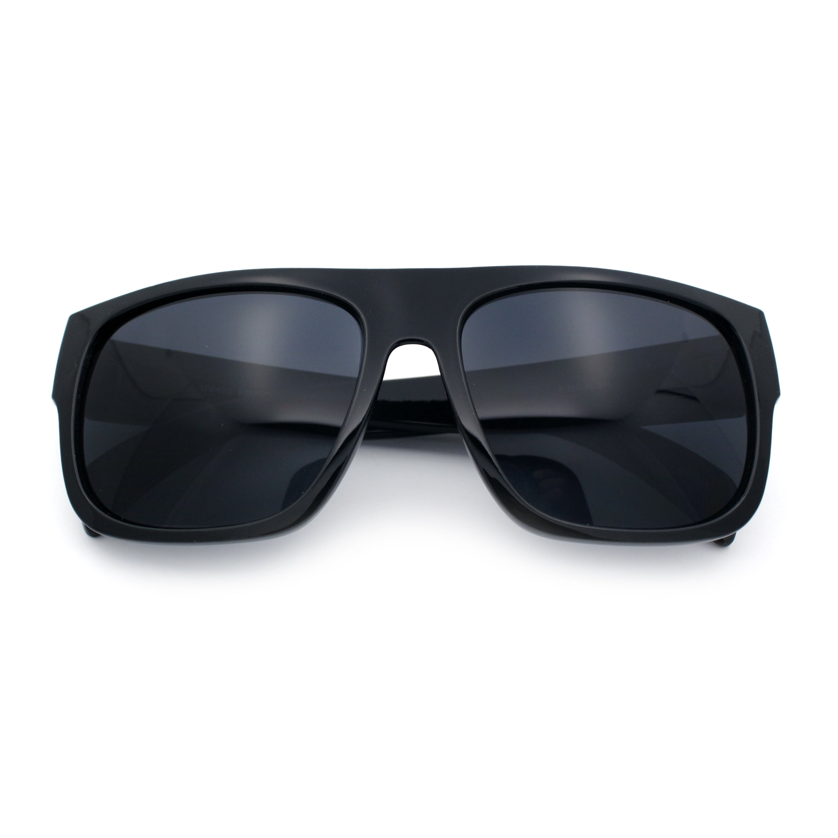 Kush Mens Flat Top Horn Rim Plastic All Black Gangster Shade Sunglasses ...
