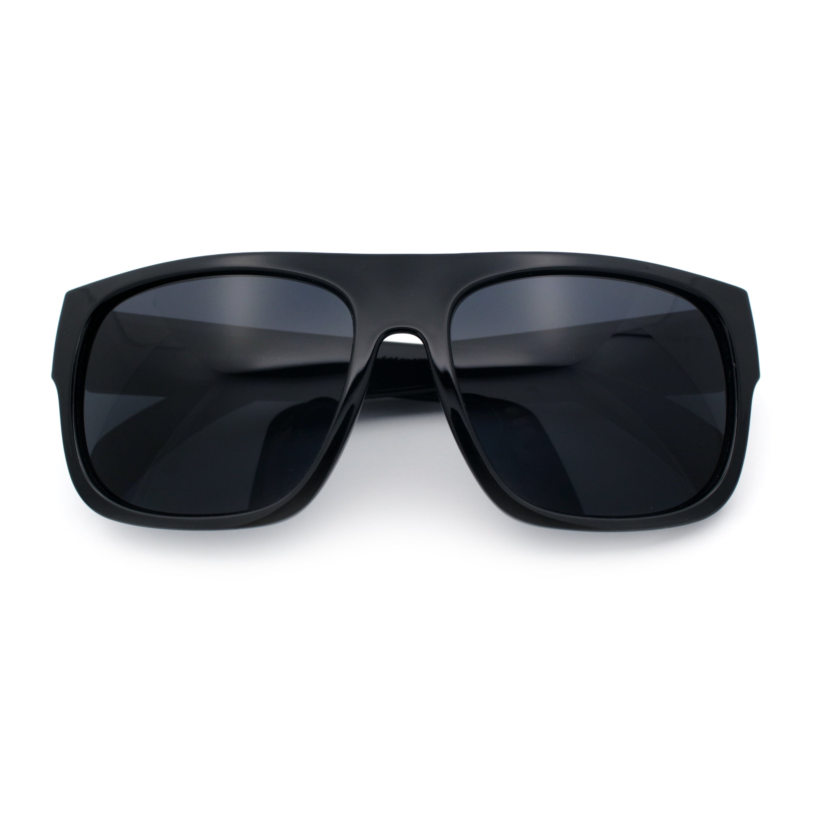 Kush Mens Flat Top Horn Rim Plastic All Black Gangster Shade Sunglasses ...
