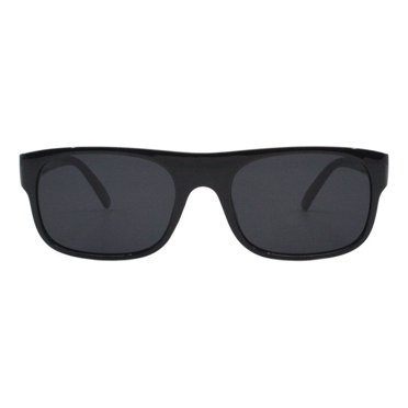 Men's Kush Sunglasses Dark Black Lens Square Flat Top Frame Shiny ...