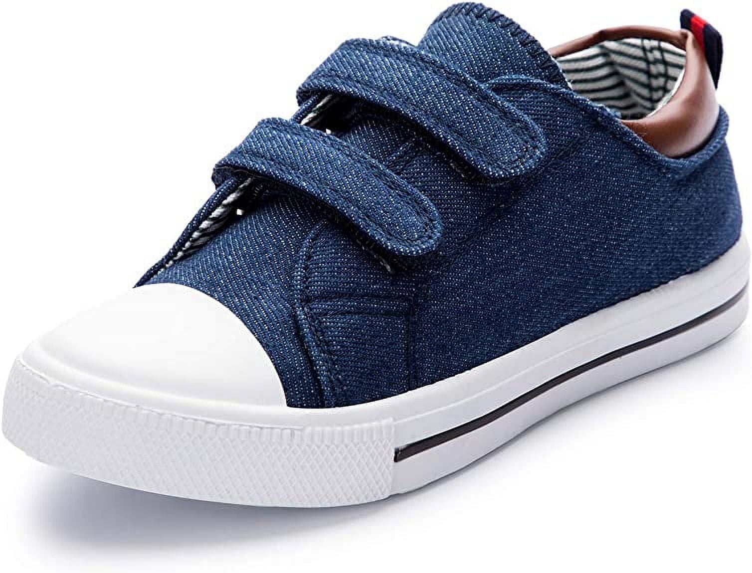 Kushyshoo Blue Kid's Sneakers Dual Hook and Loops Boys Canvas Shoes 11M ...