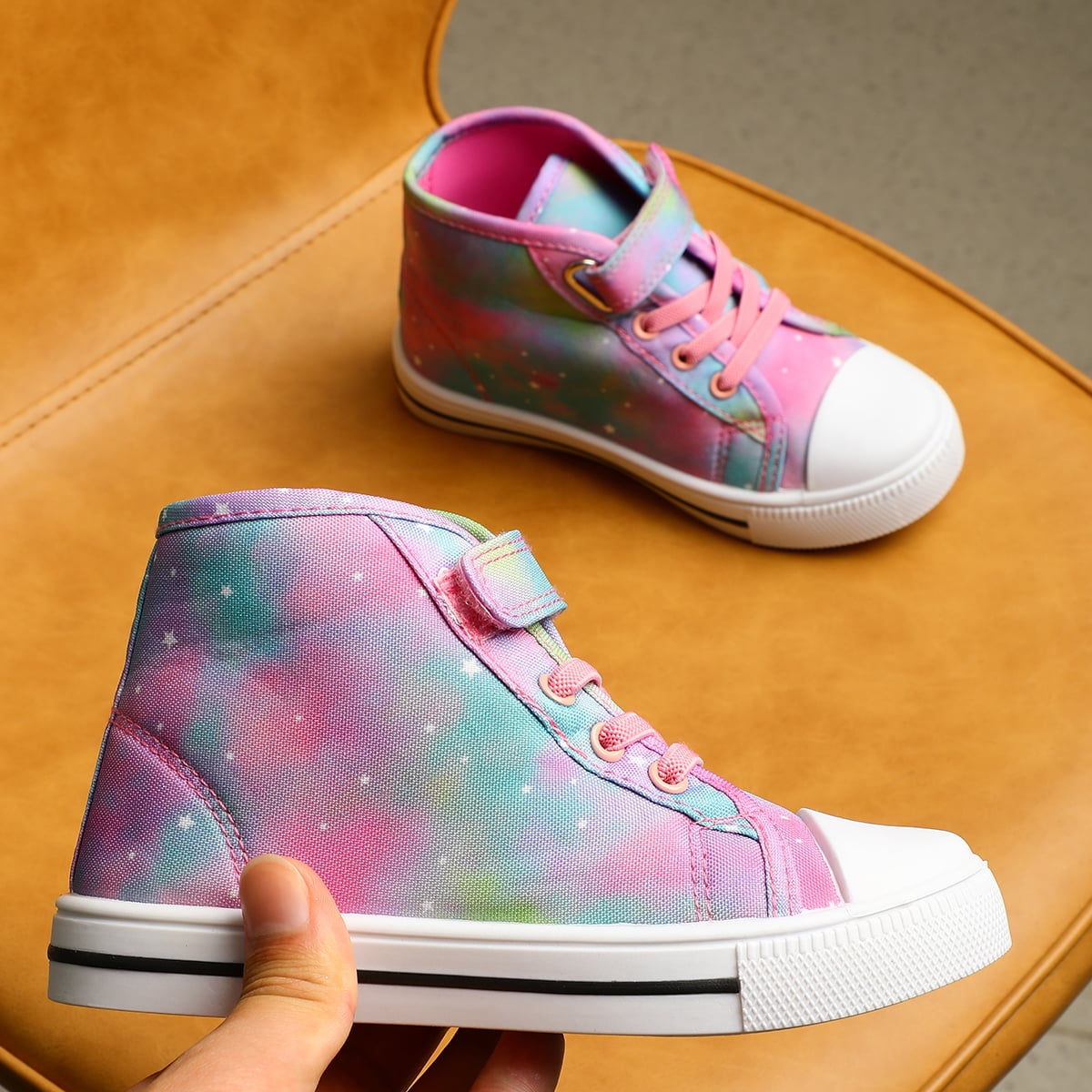 Kushyshoo Colorful Toddler High Top Girls Sneakers Kids Walking Shoes ...