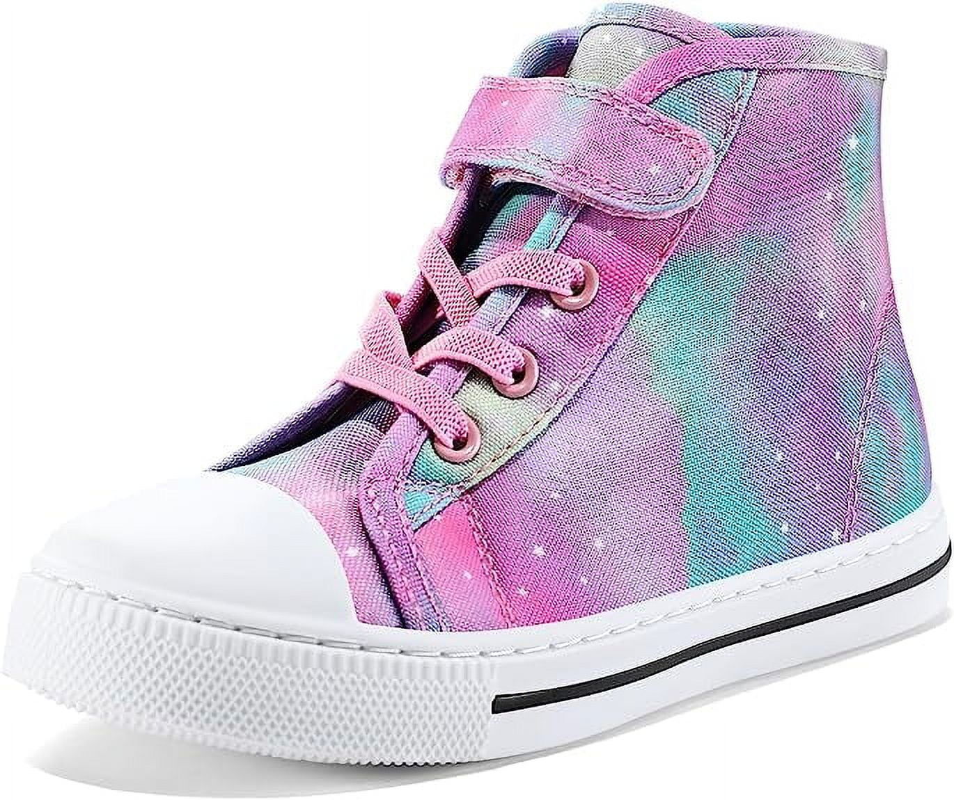 Kushyshoo Girls High Top Sneakers, Toddler Size 7 Canvas Walking Shoes ...