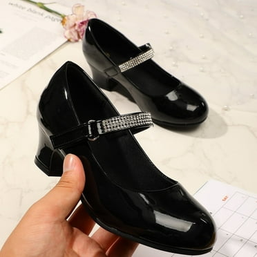 Bocca Girl's Golden Pu Ballet Flat Ankle Strap Ballerina Flat Shoes ...