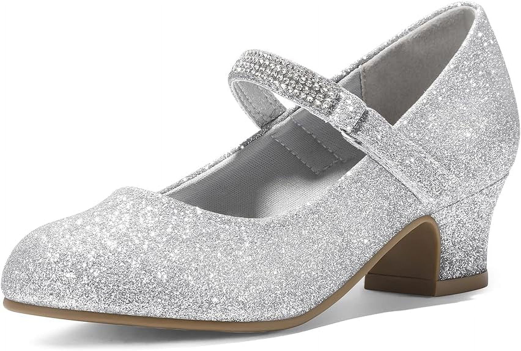 Kushyshoo Girl Mary Jane Shoes Low Heel Rhinestones Princess Flats ...