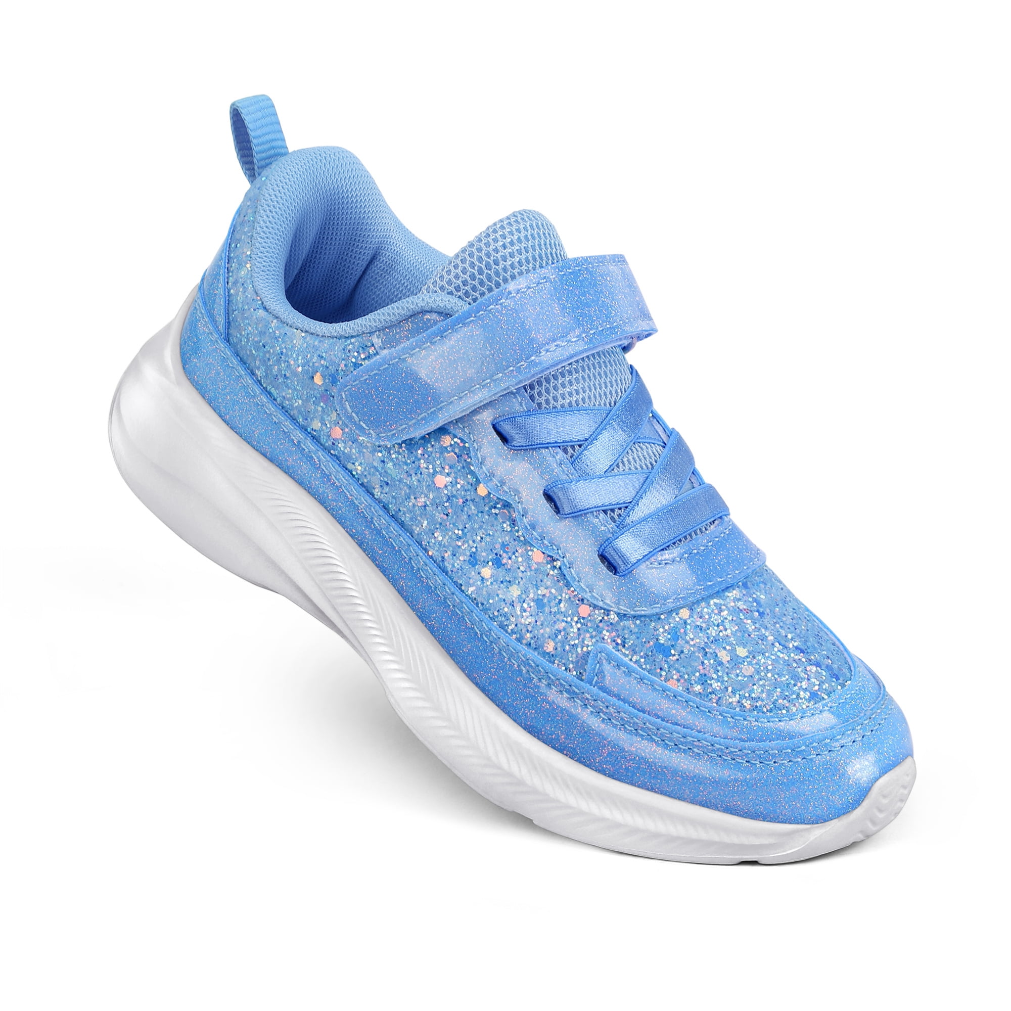 Kushyshoo Girls Blue Glitter Sneakers Lightweight Kids Sparkle Tennis ...