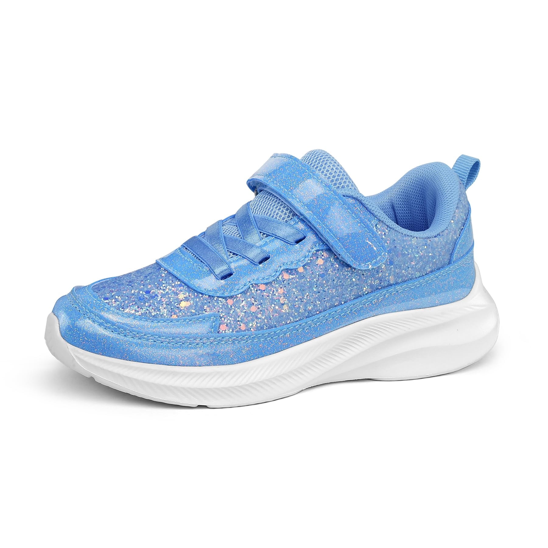 Kushyshoo Girls Blue Glitter Sneakers Lightweight Kids Sparkle Tennis ...