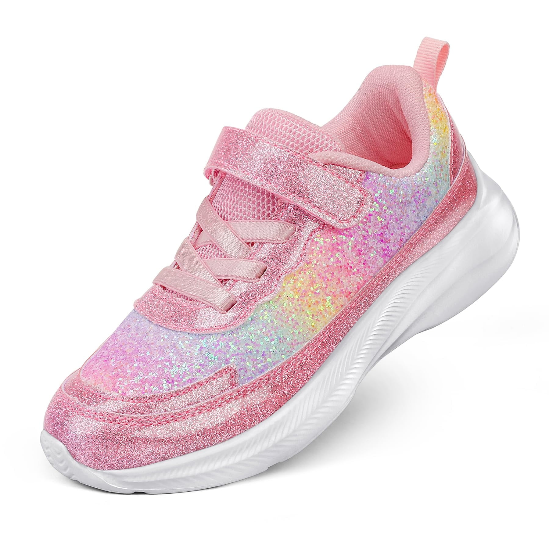 Kushyshoo Girls Colorful Glitter Sneakers Lightweight Kids Sparkle ...
