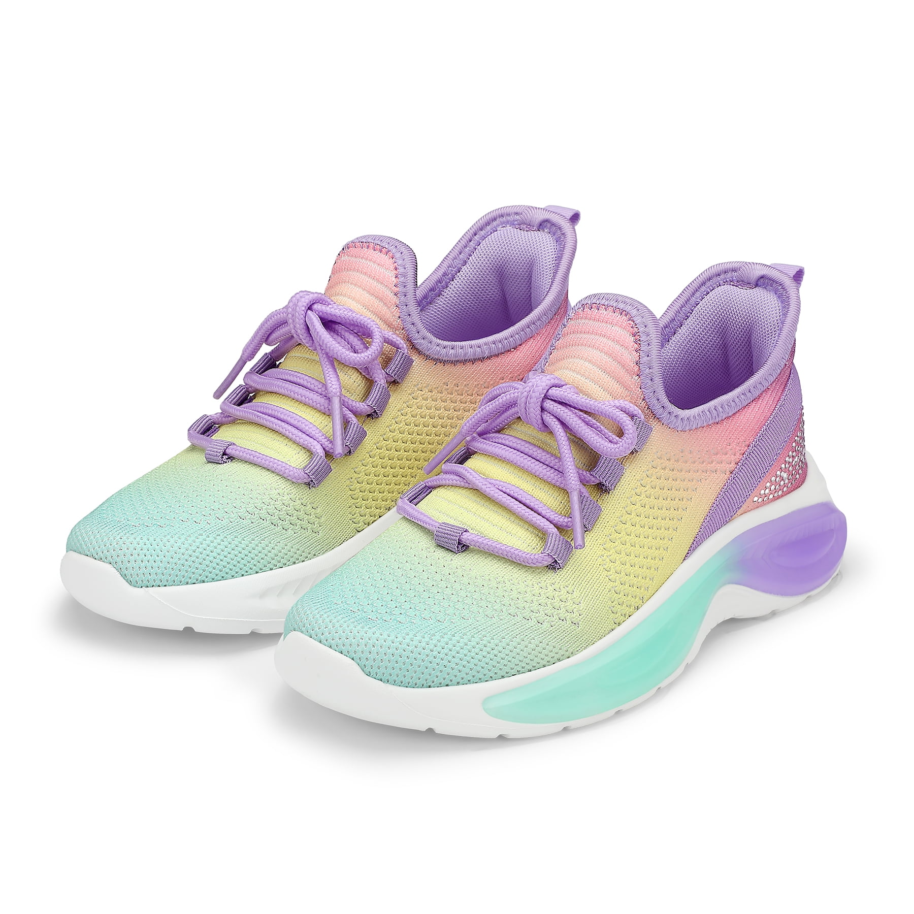 Kushyshoo Girls Lightweight Sneakers Kids Breathable Lace-up Athletic ...