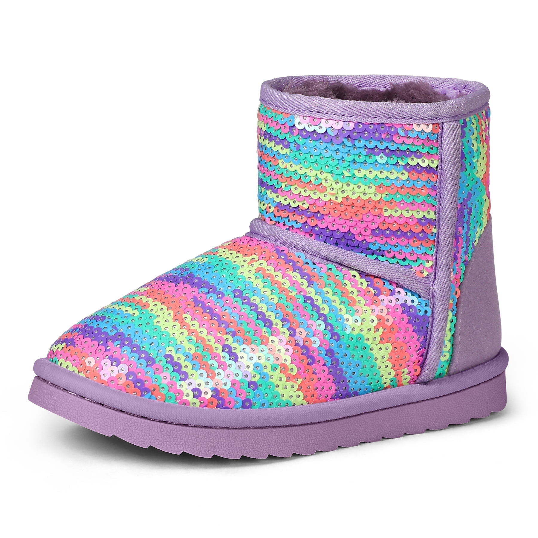 Kushyshoo Girls Snow Boot Colorful Sparkle Sequins Winter Boots ...