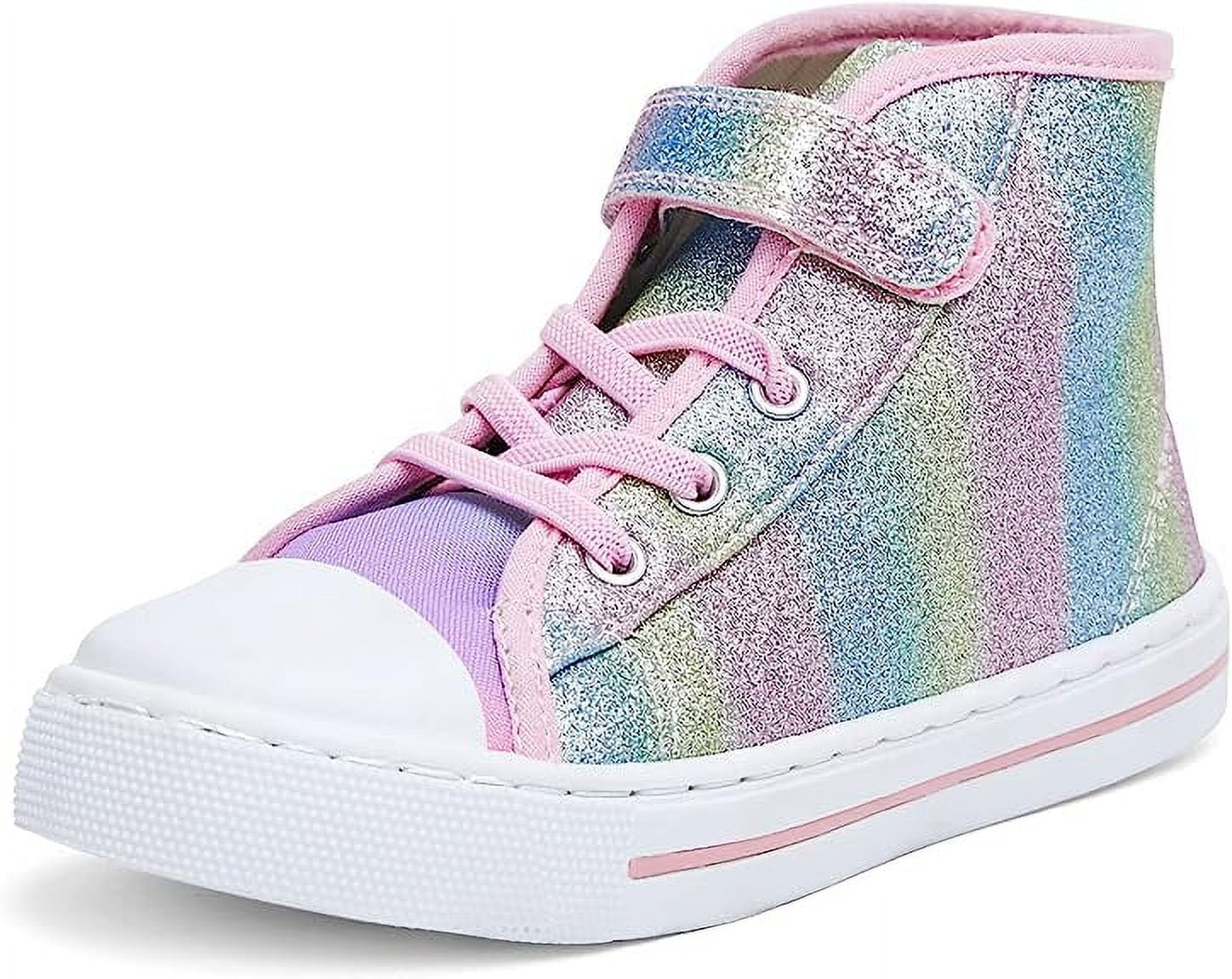 Kushyshoo Gradient Glitter Toddler High Top Girls Sneakers Kids Walking ...