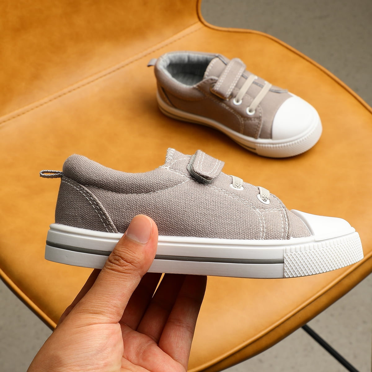 Kushyshoo Kid Canvas Shoes Gray Casual Children Sneaker Size 8 Toddler ...
