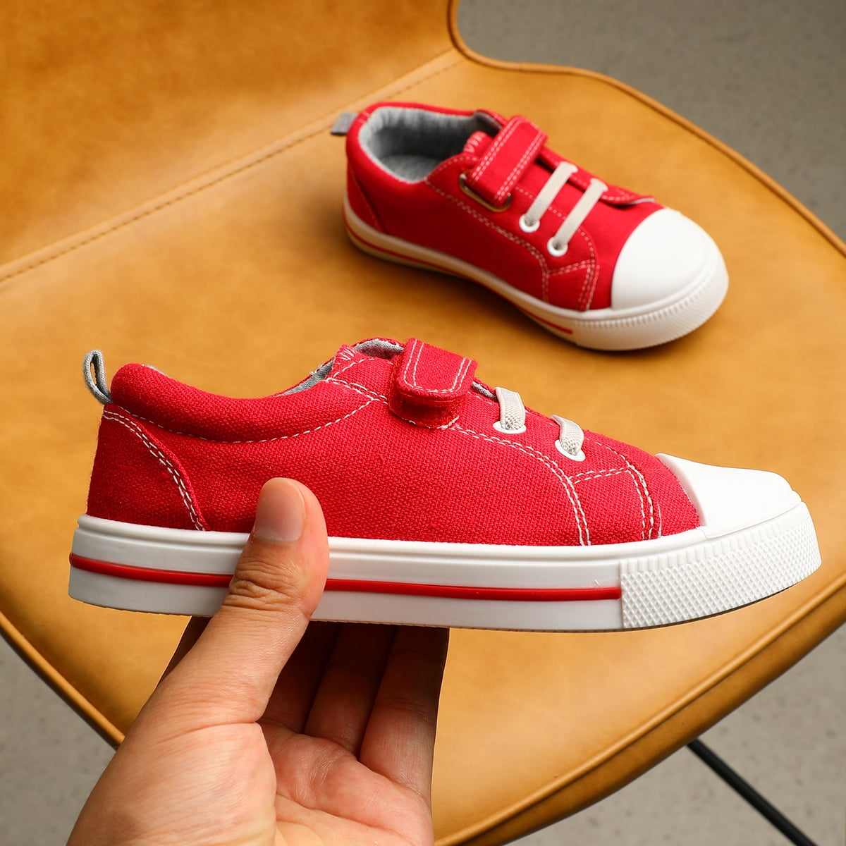 Kushyshoo Kid Canvas Shoes Red Casual Children Sneaker Size 9 Toddler ...