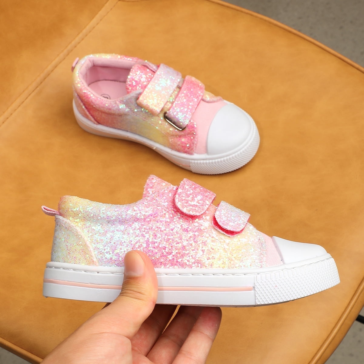 Kushyshoo Kids Canvas Shoes Colorful Glitter Children Sneaker Toddler ...