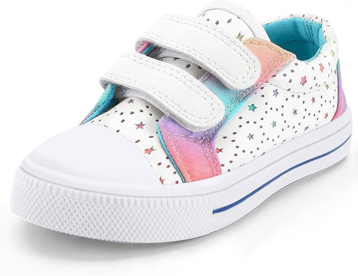 Kushyshoo Kids Canvas Shoes White Stars Children Sneaker Toddler Girls ...