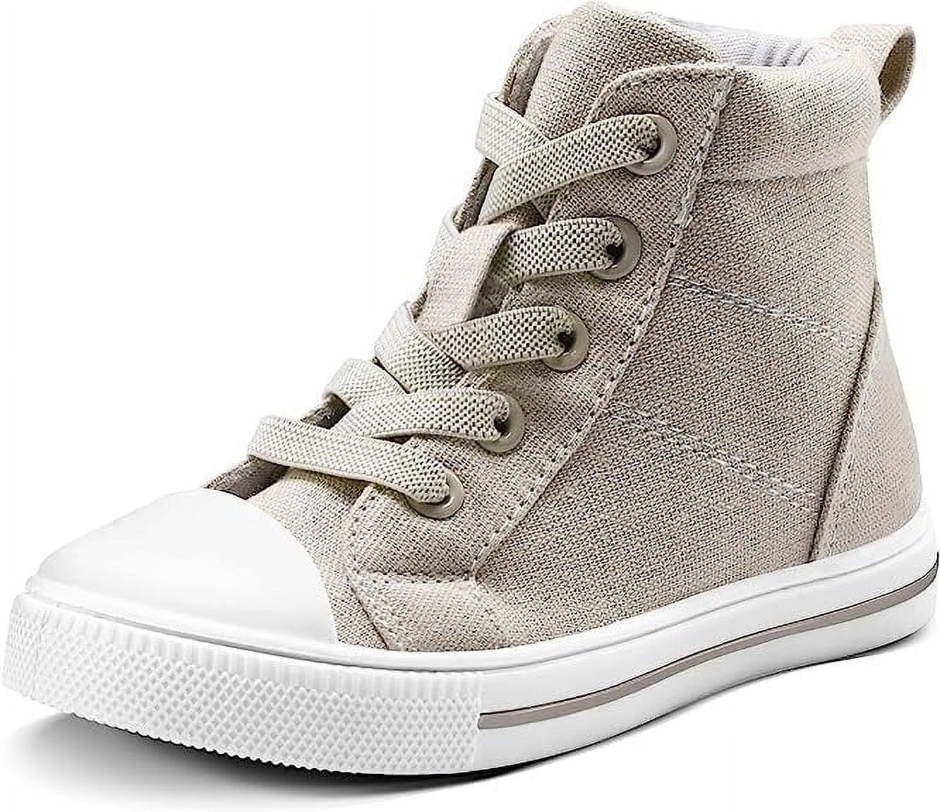 Kushyshoo Kids Canvas Sneakers Gray High-Top Children Walking Shoes 8M ...