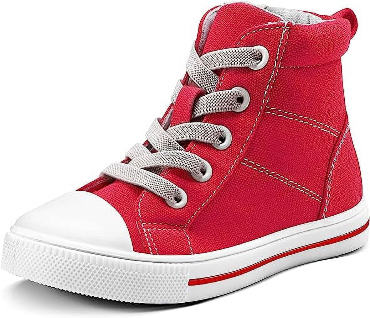 Kushyshoo Kids Canvas Sneakers Red High-Top Children Walking Shoes 8M ...