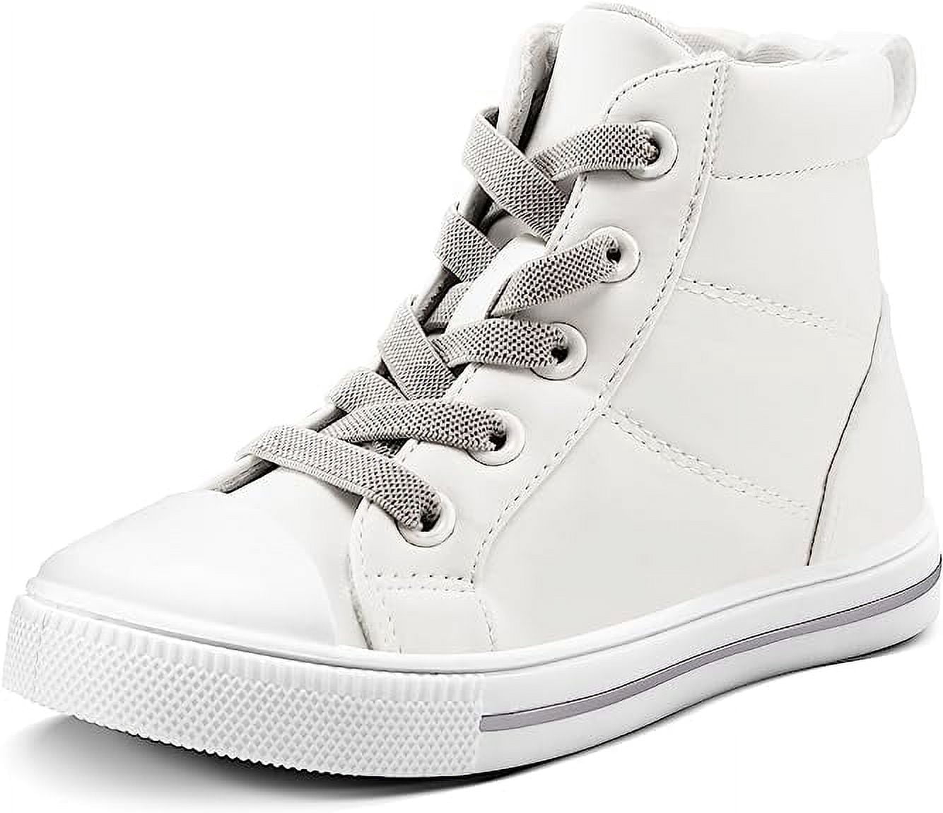 Kushyshoo Kids Canvas Sneakers White High-Top Children Walking Shoes 2M ...