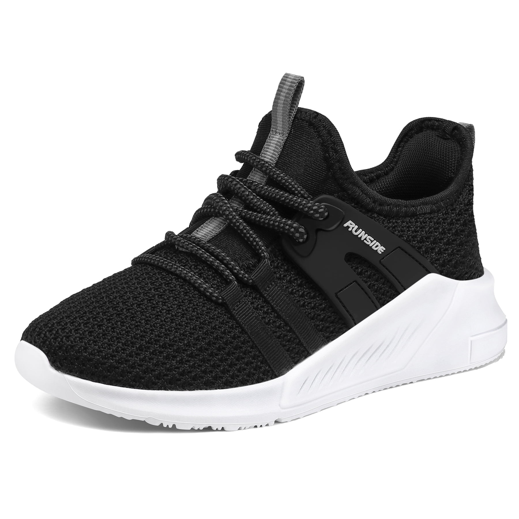 Kushyshoo Kids Sneakers Black White Running Tennis Athletic Shoes for ...