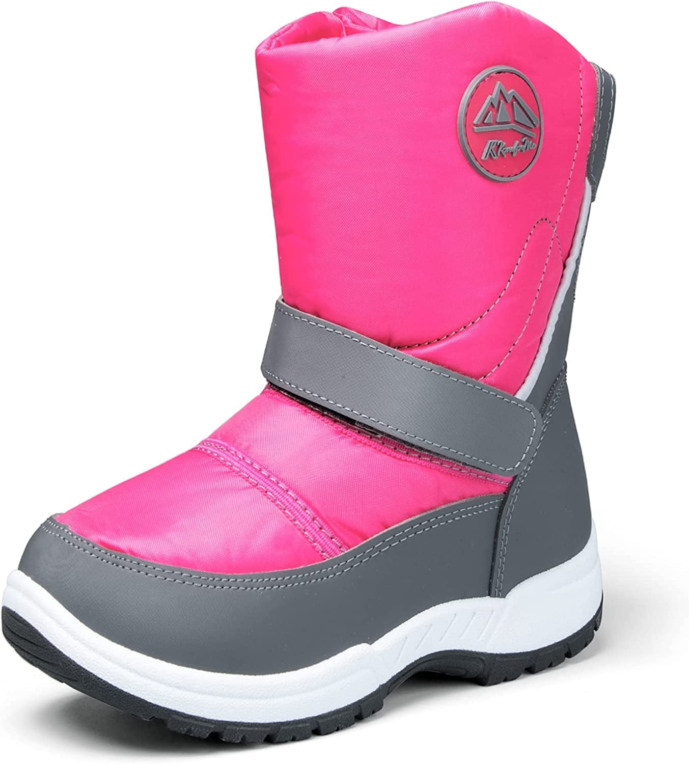 Kushyshoo Kids Snow Boots Waterproof Pink Girls Winter Boot Big Kid ...