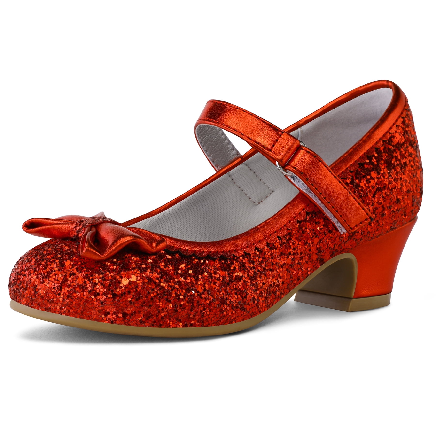 Kushyshoo Kids Little Girls Red Dress Shoes, Mary Jane 1.5in Low Heel ...