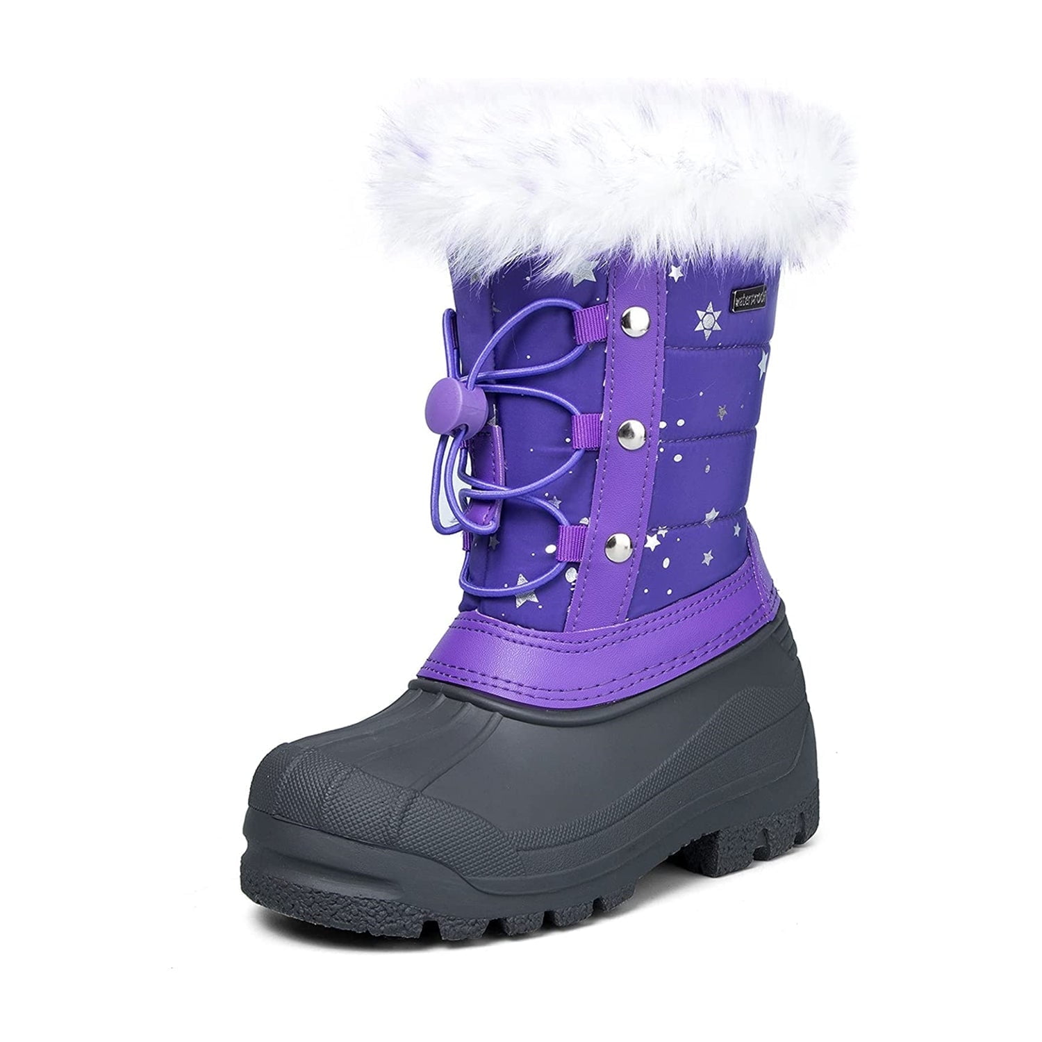 Kushyshoo Girls Warm Fur Lined Waterproof Rubber Snow Boots, Winter ...