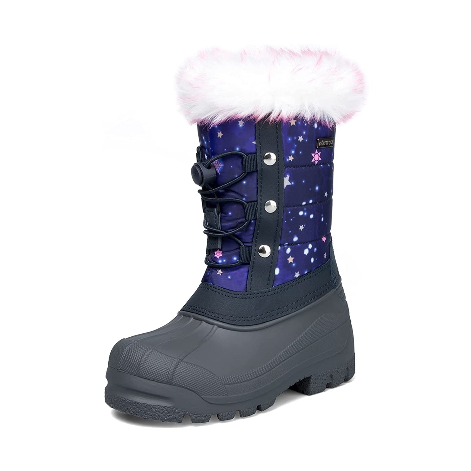 Kushyshoo Girls' Warm Lined Waterproof Snow Boots, Anti-Slip Winter ...