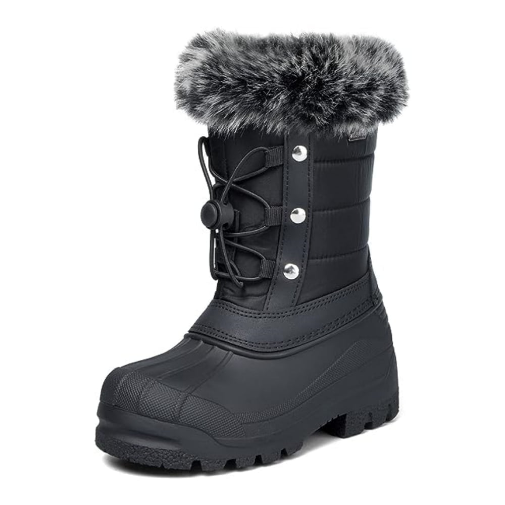 Kushyshoo Girls' Warm Rubber Snow Boots, Waterproof Winter Boot, Little ...