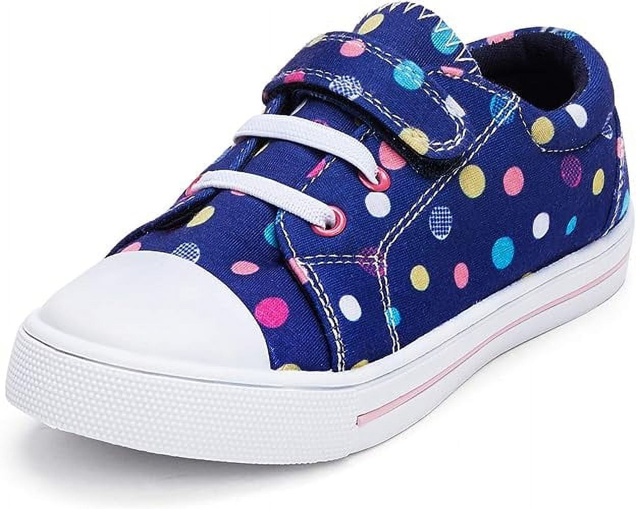 Kushyshoo Toddler Canvas Shoes Purple Spots, Hook and Loop Sneakers for ...