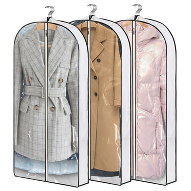 10" Gusseted All Clear Garment Bags for Hanging Clothes 40" Suit Bags ...