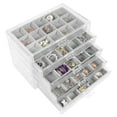 Kusmil Acrylic Jewelry Box with 5 Drawers, 75 Slots Cosmetic Storage ...