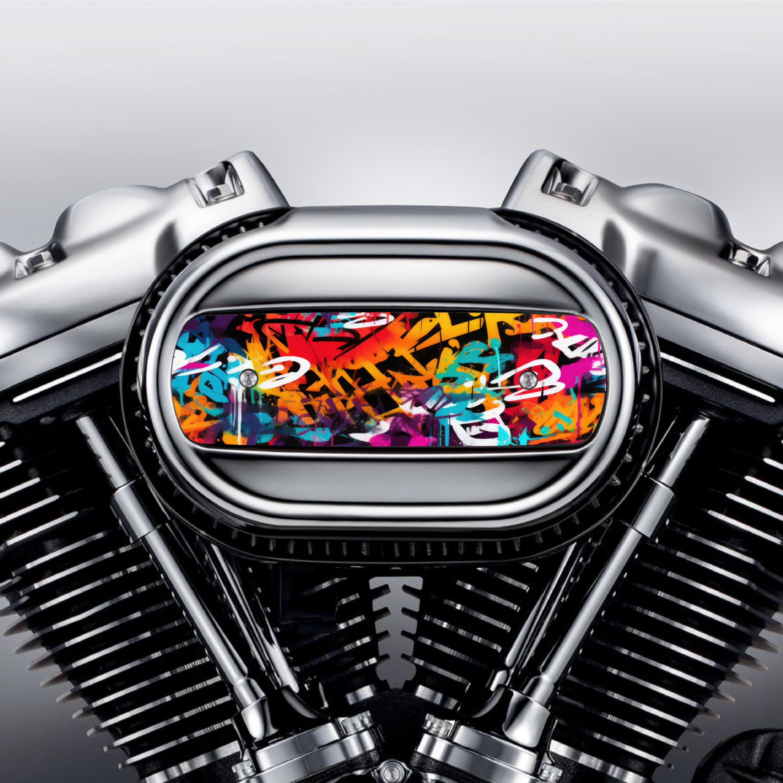 Kustom Cycle Parts Graffiti Design Air Cleaner Cover Insert. Replaces ...