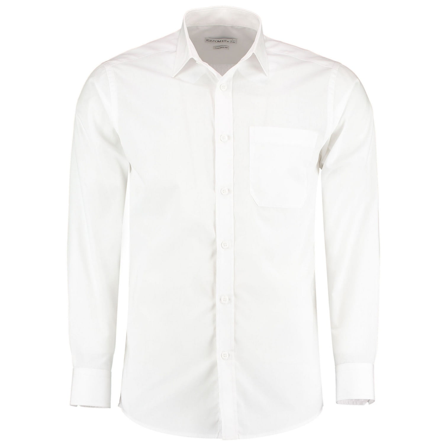 Kustom Kit Mens Poplin Tailored Long-Sleeved Formal Shirt - Walmart.com