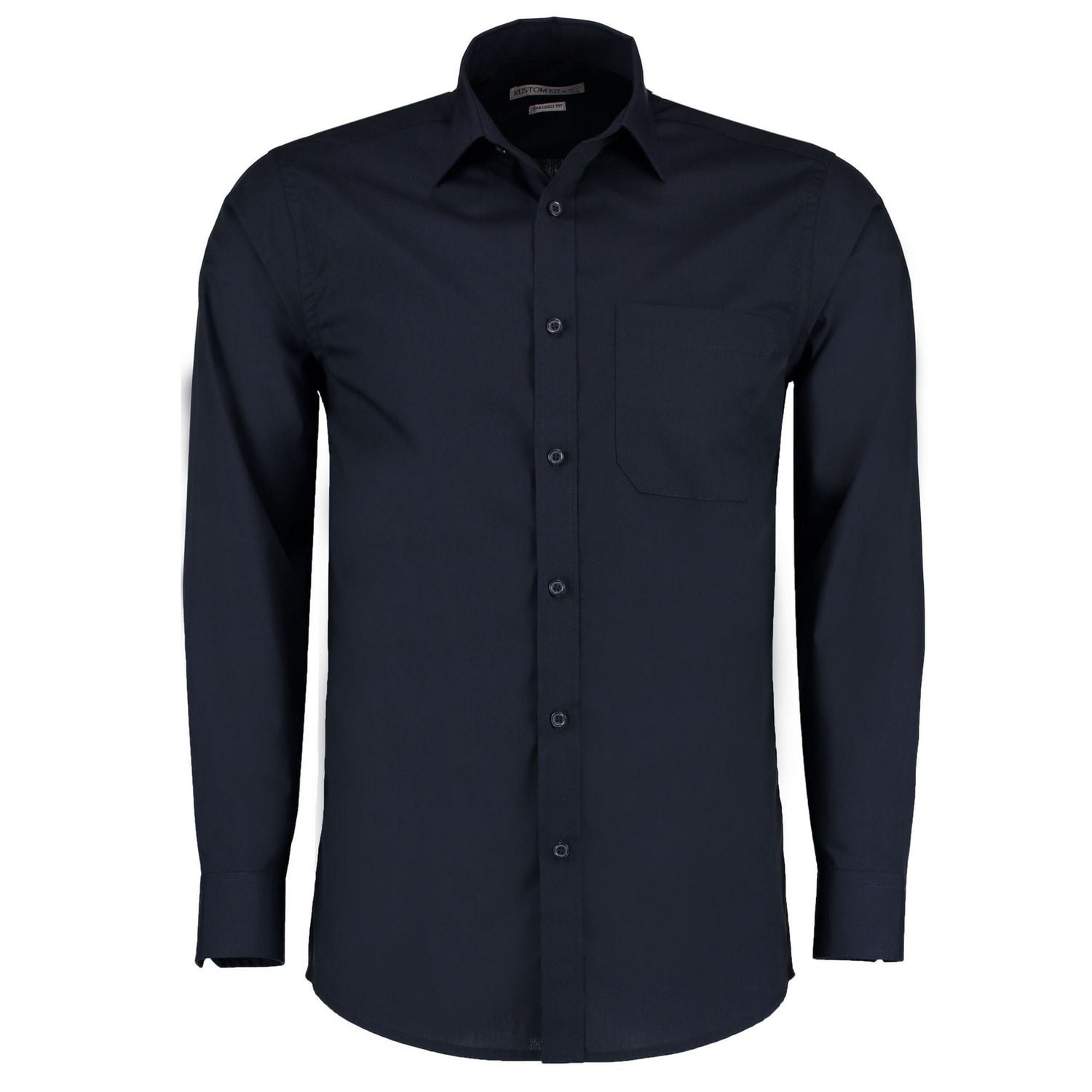 Kustom Kit Mens Poplin Tailored Long-Sleeved Formal Shirt - Walmart.com