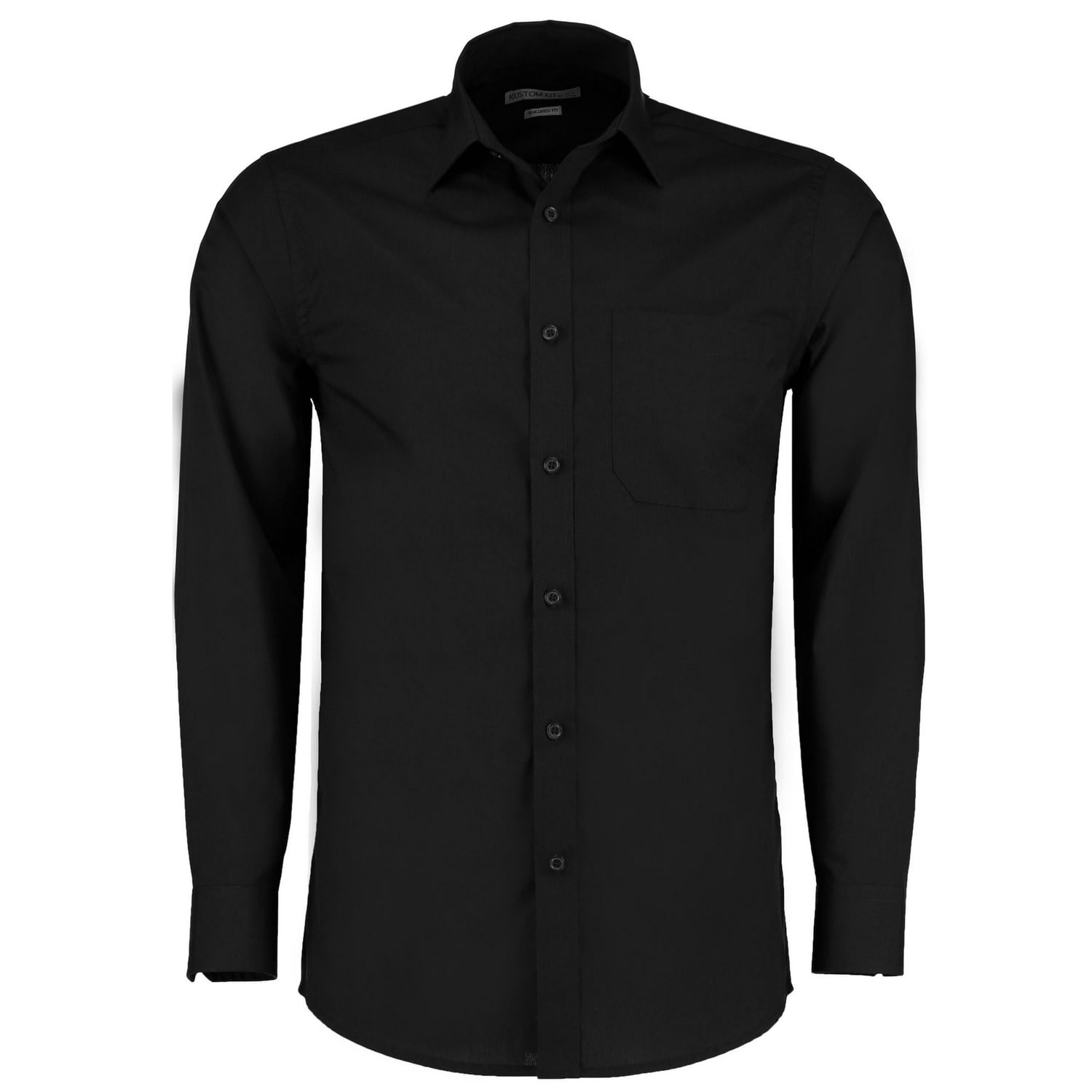 Kustom Kit Mens Poplin Tailored Long-Sleeved Formal Shirt - Walmart.com