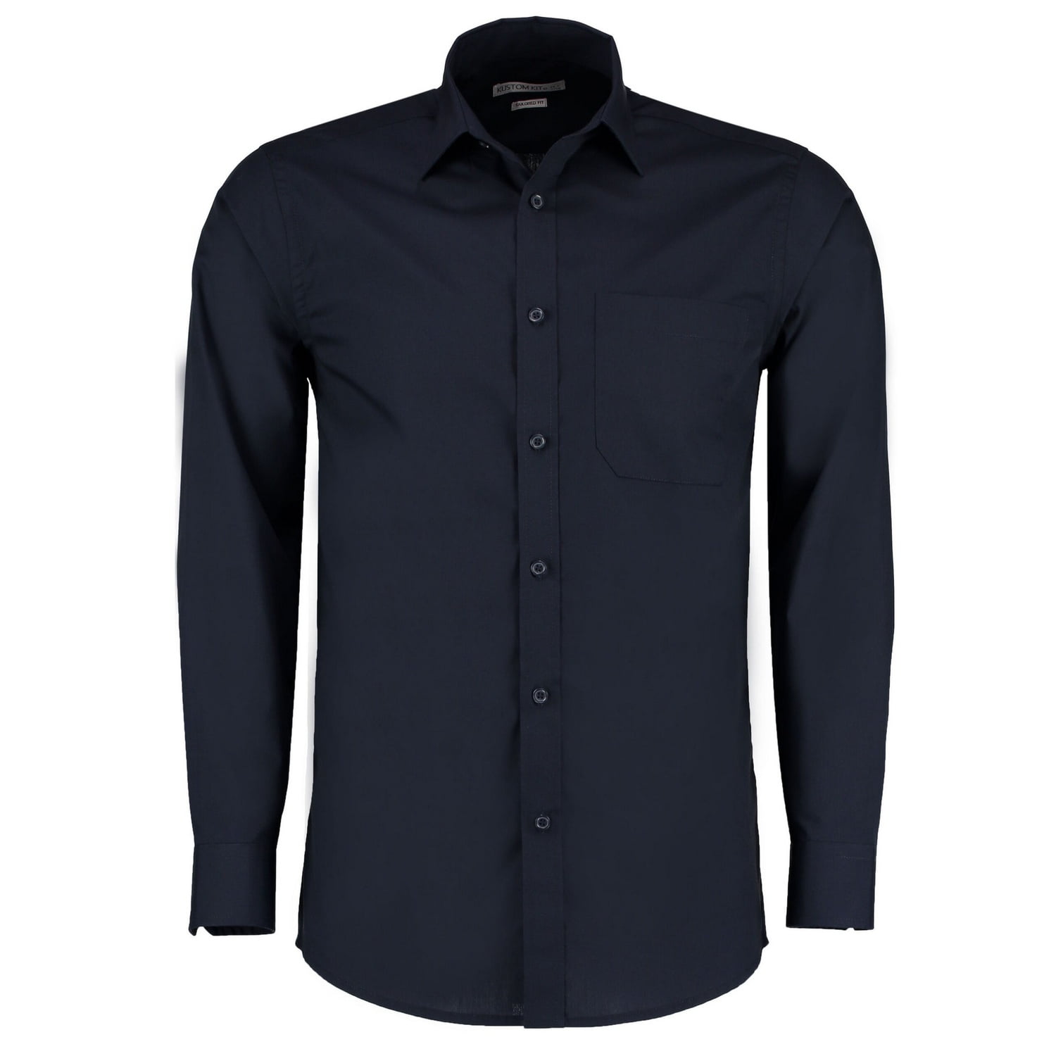 Kustom Kit Mens Poplin Tailored Long-Sleeved Formal Shirt - Walmart.com