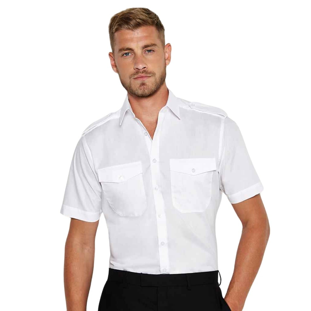 Kustom Kit Mens Short Sleeved Pilot Shirt