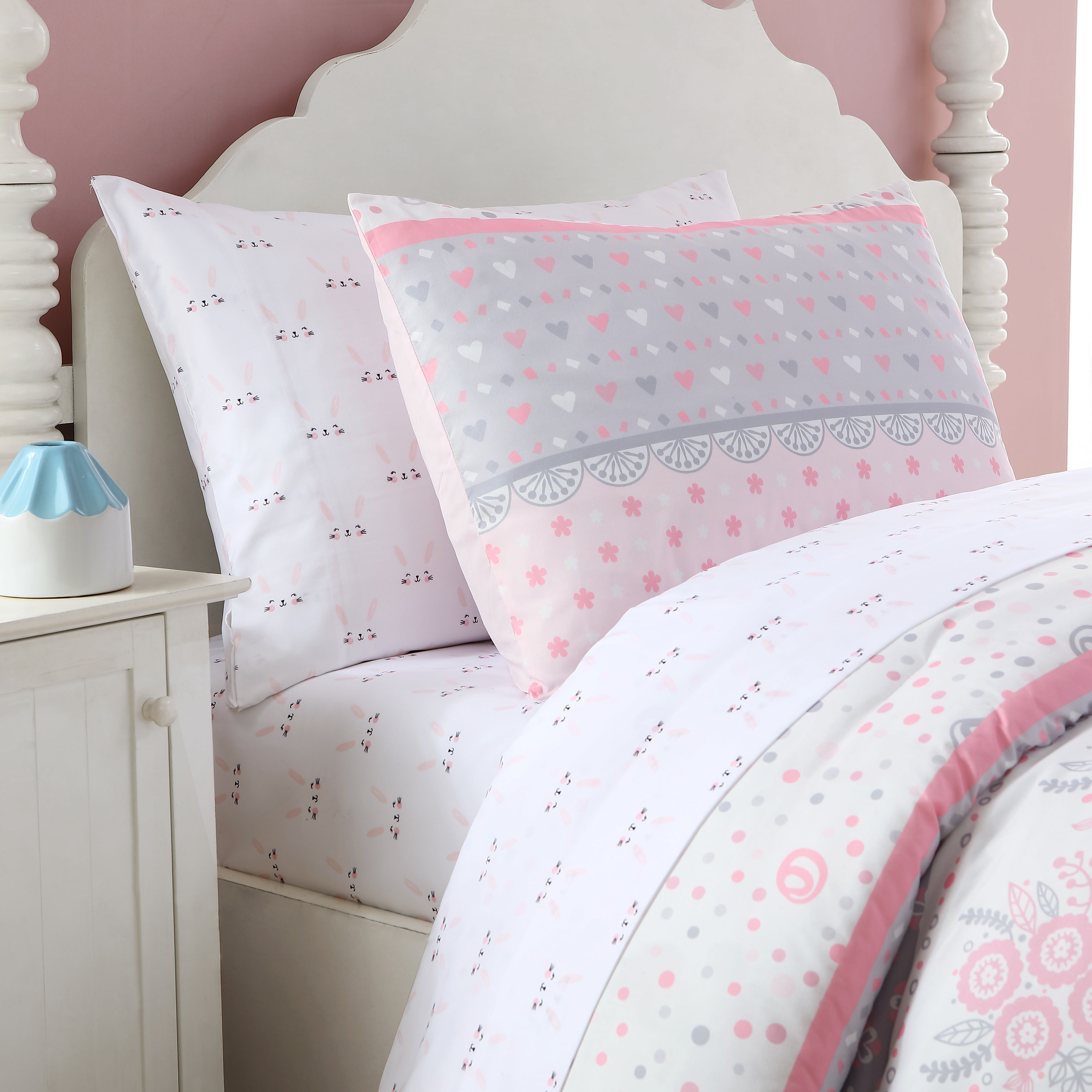 Kute Kids 3-Piece Ultra Soft Happy Bunny Multicolor Microfiber Woven ...