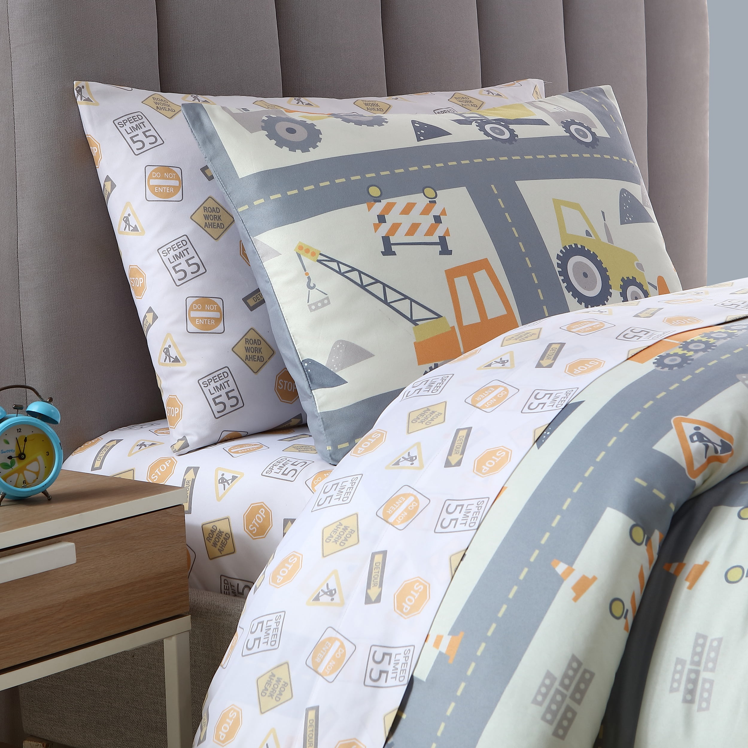 Kiki Kids Construction Land Ultra Soft Polyester Microfiber Full Sheet ...