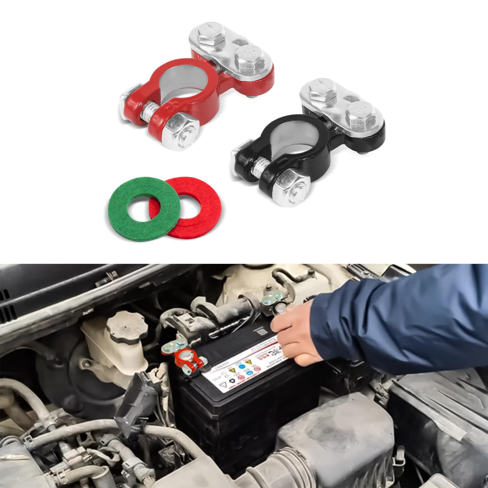 Kutyun 2PCS Battery Terminal Connectors, Battery Cable End, Car Cable ...