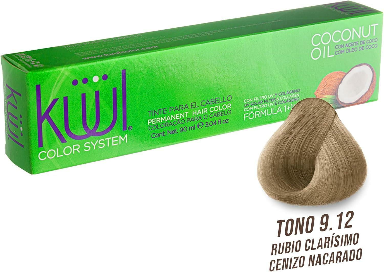 Kuul Hair Coloring Cream 3.04oz - 9.12 Very Light Ash Nacre Blonde ...