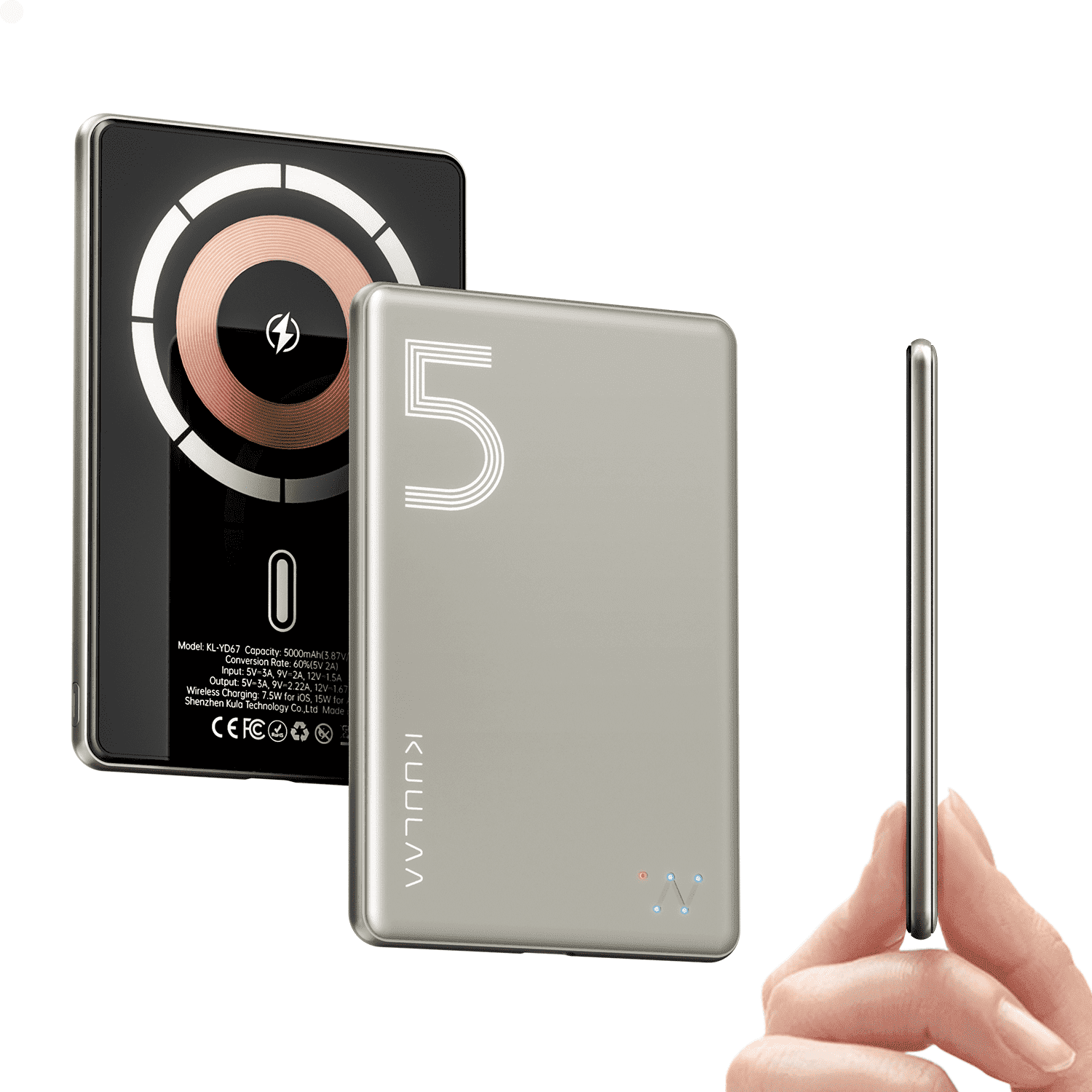 KUULAA Magsafe Battery Pack 5000mAh Slim 0.28IN Magsafe Portable ...